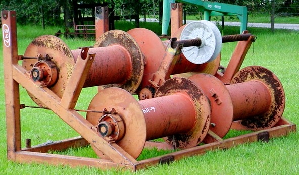Four Drum Puller, Tensioner, Pole Mount, Pilot Line Winder - 1000 lbs ...
